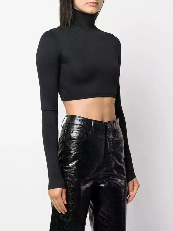 AMBUSH Funnel-neck Long-sleeve Cropped Top