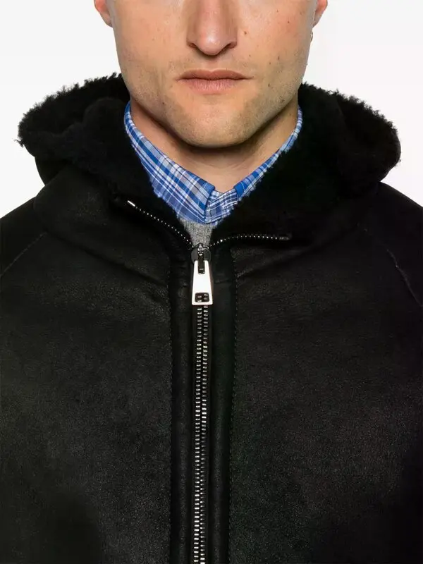 ERALDO Hooded Leather Jacket