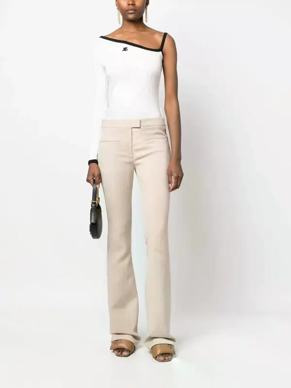 COURREGES Mid-rise Flared Trousers - Neutrals