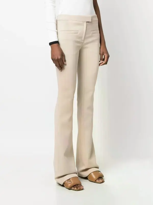COURREGES Mid-rise Flared Trousers - Neutrals