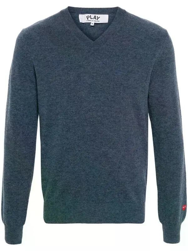 Play Comme Des Garcon Logo-appliqué Wool Jumper