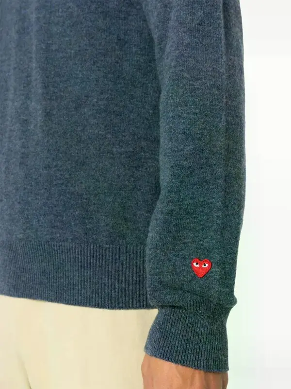 Play Comme Des Garcon Logo-appliqué Wool Jumper