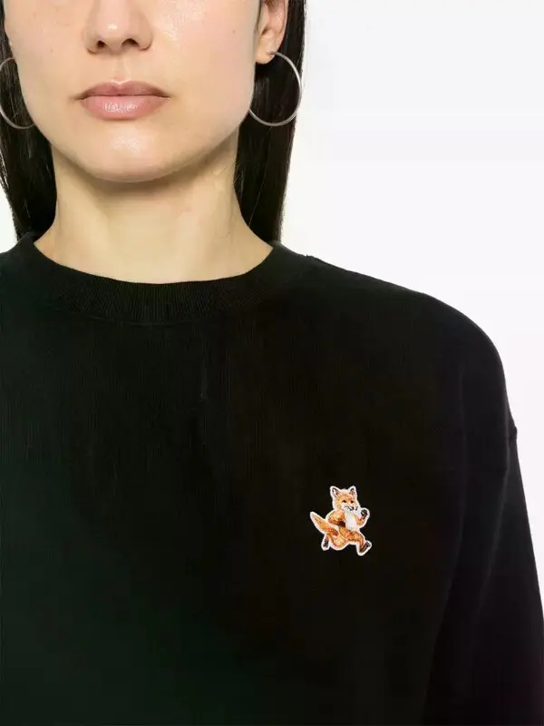 Maison Kitsuné Fox-appliqué Crewneck Sweatshirt