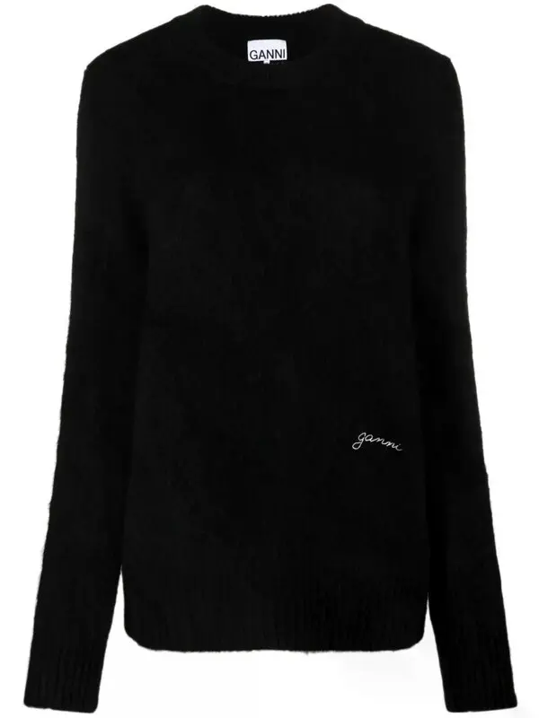 GANNI Crew-neck Alpaca Wool-blend Jumper