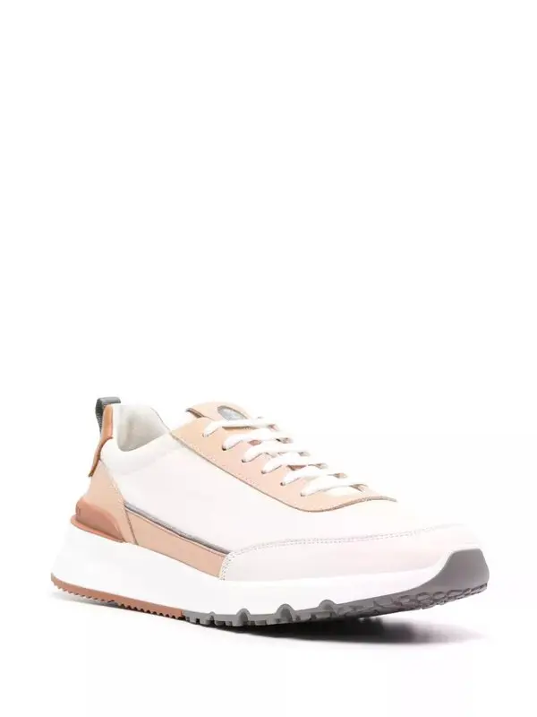 Brunello Cucinelli Embroidered-logo Leather Sneakers