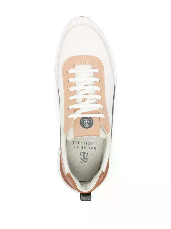 Brunello Cucinelli Embroidered-logo Leather Sneakers
