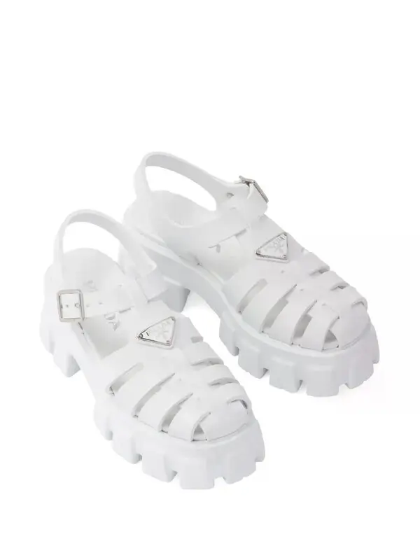 Prada Rubber Monolith Platform Sandals - White