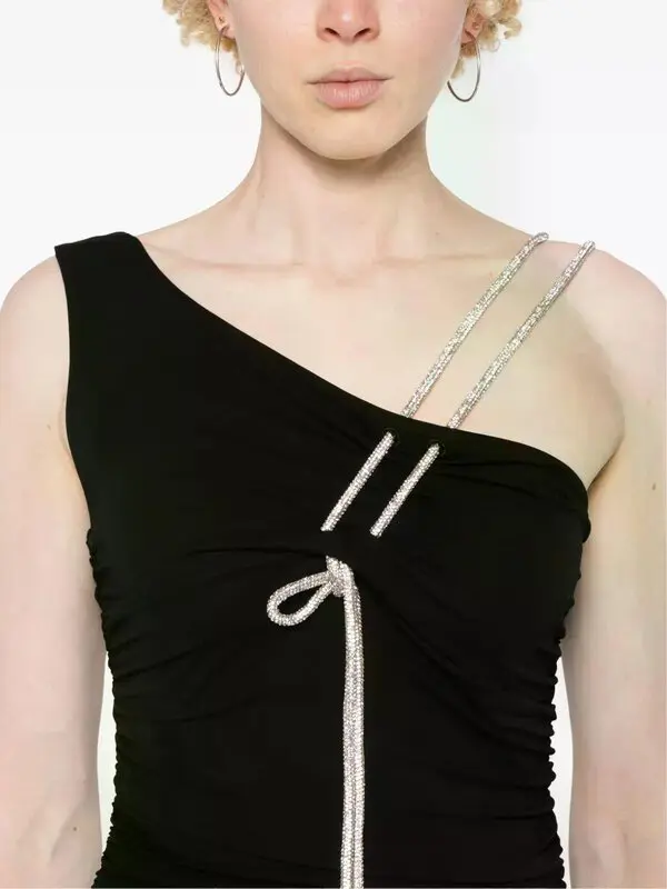 Off-White Asymmetric Crepe Mini Dress