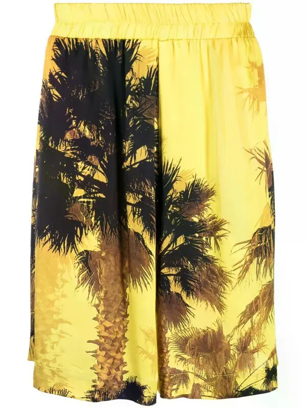 LANEUS Palm-tree Print Shorts