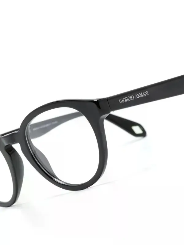 Giorgio Armani Panto Round-frame Glasses - Black