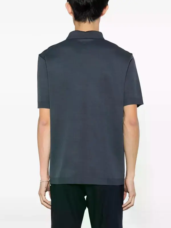 Herno Knitted Cotton Polo Shirt - Blue