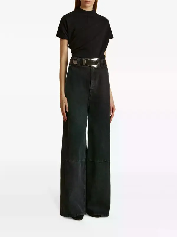 Khaite Buckle Leather Belt - Black