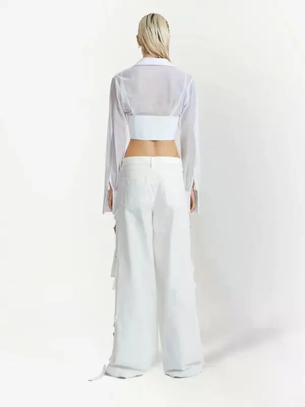 DION LEE Grid Sheer Corset Shirt