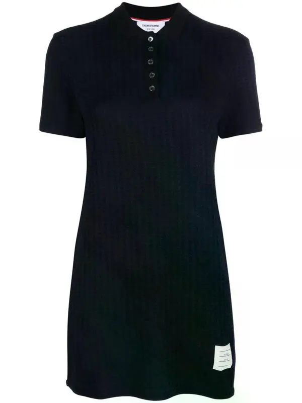Thom Browne Checked Jacquard Polo Minidress