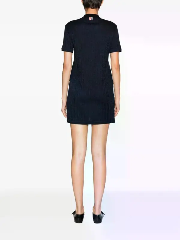 Thom Browne Checked Jacquard Polo Minidress
