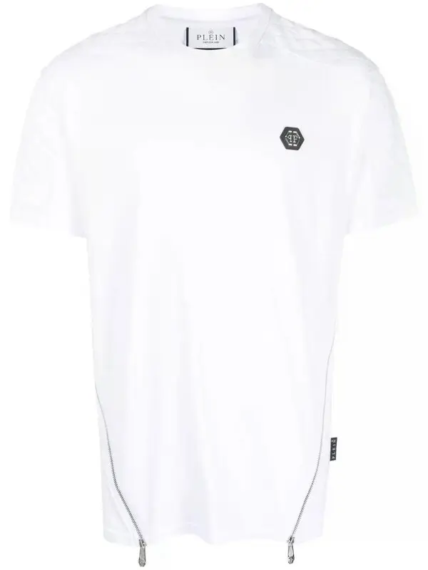 Philipp Plein Logo-patch Zip-detailing T-shirt
