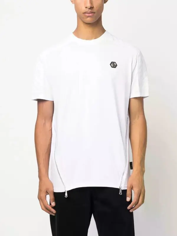Philipp Plein Logo-patch Zip-detailing T-shirt