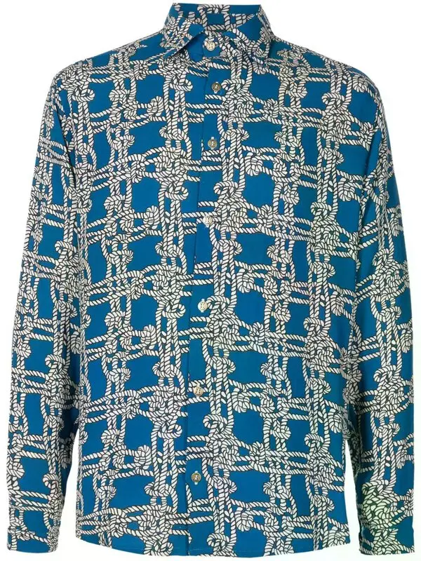 AMIR SLAMA Graphic-print Satin Shirt
