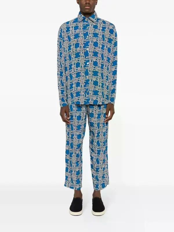 AMIR SLAMA Graphic-print Satin Shirt