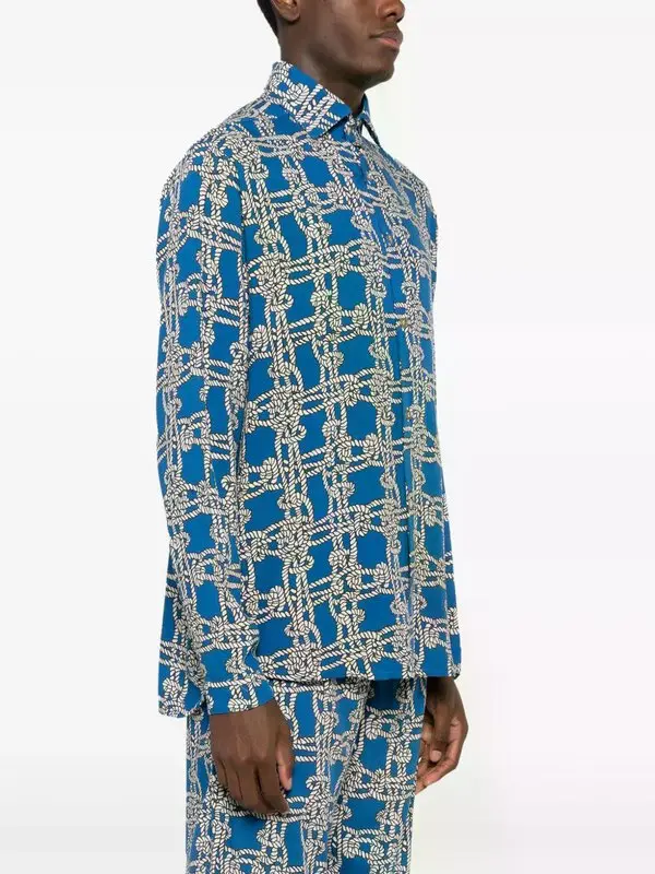 AMIR SLAMA Graphic-print Satin Shirt
