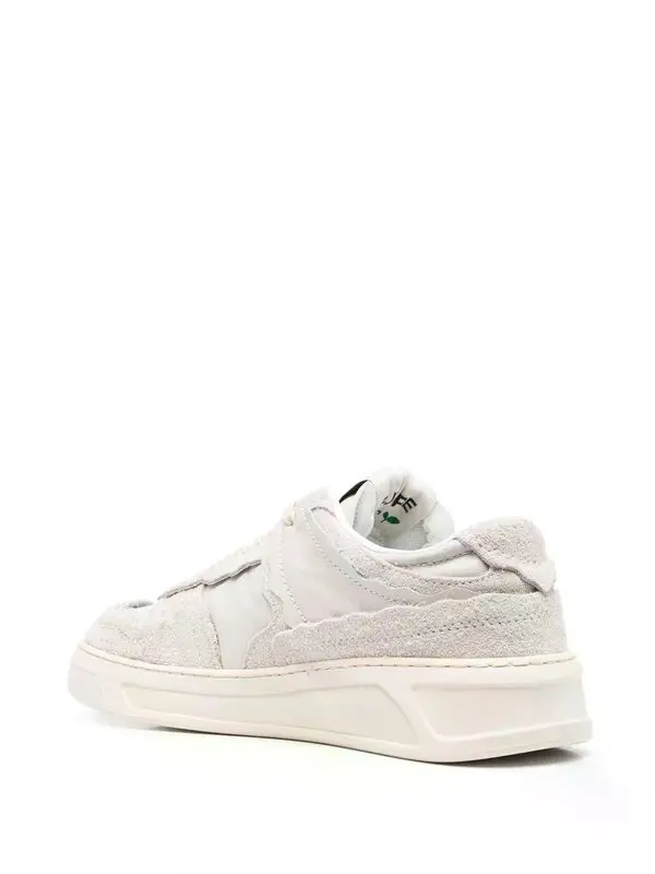 MSGM Logo-print Calf Leather Sneakers - Neutrals