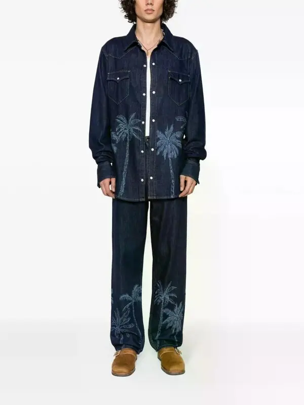 Alanui Graphic-print Straight-leg Jeans