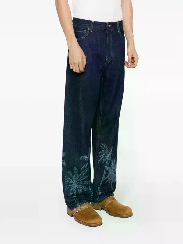 Alanui Graphic-print Straight-leg Jeans