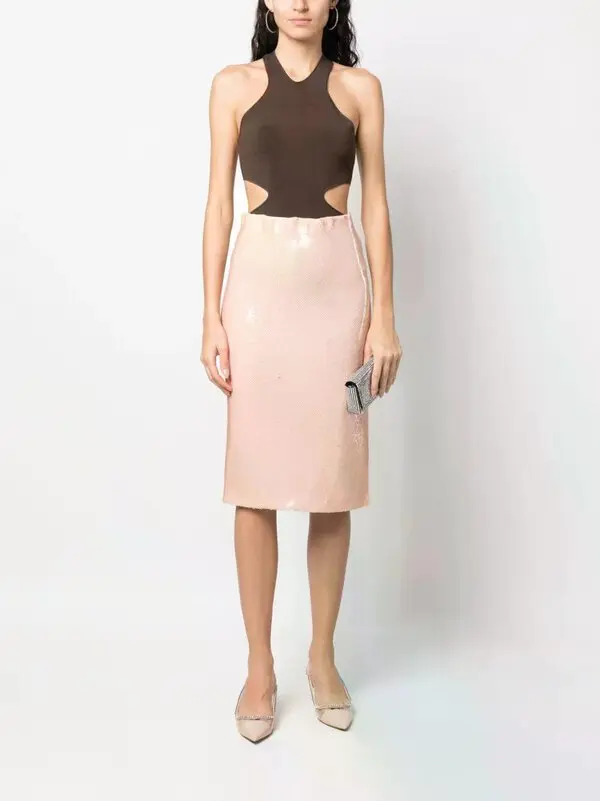 N°21 Sequin-design Midi Skirt