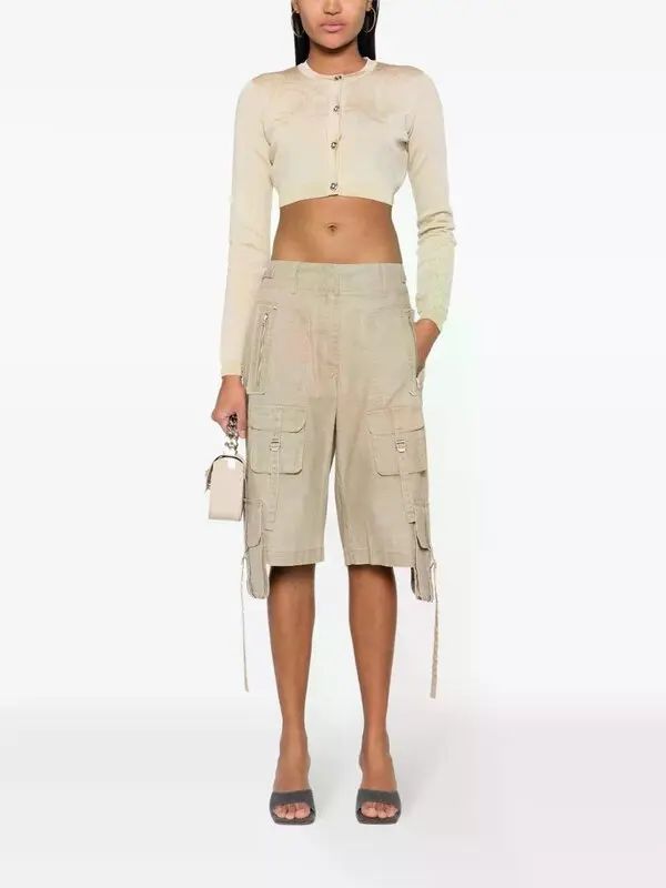 Versace Barocco Lurex Cropped Cardigan