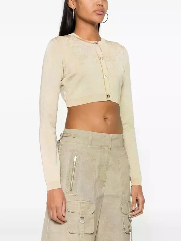 Versace Barocco Lurex Cropped Cardigan
