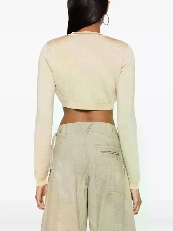 Versace Barocco Lurex Cropped Cardigan