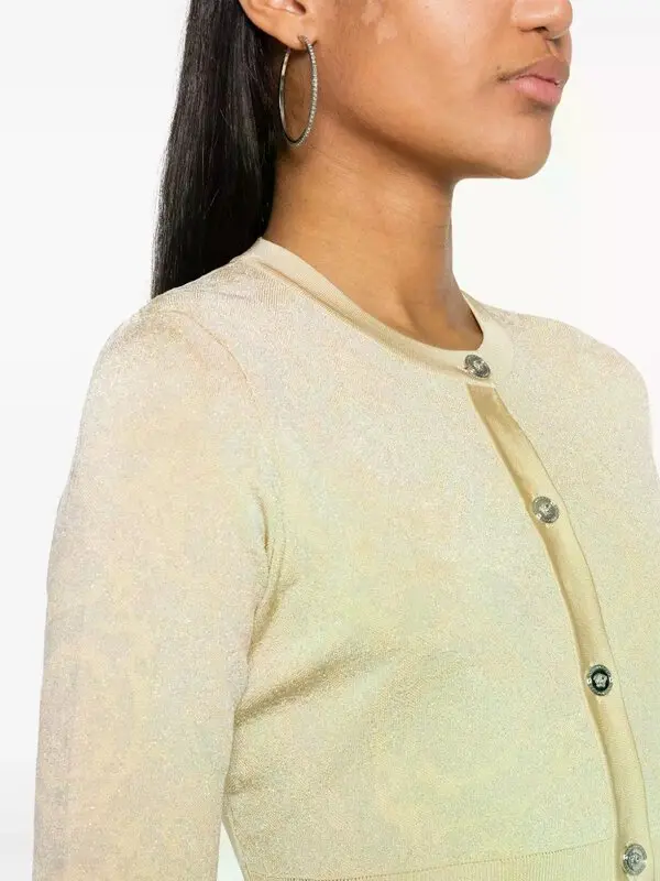 Versace Barocco Lurex Cropped Cardigan