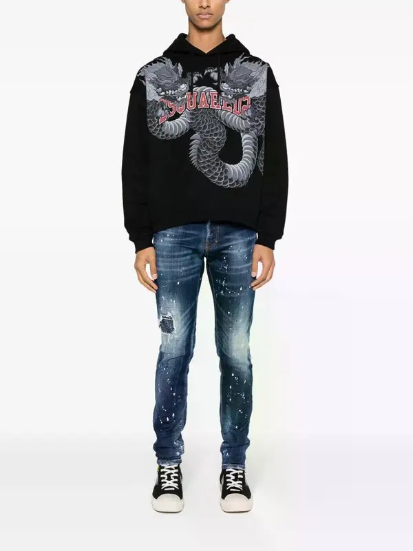Dsquared2 Dragon-print Cotton Hoodie