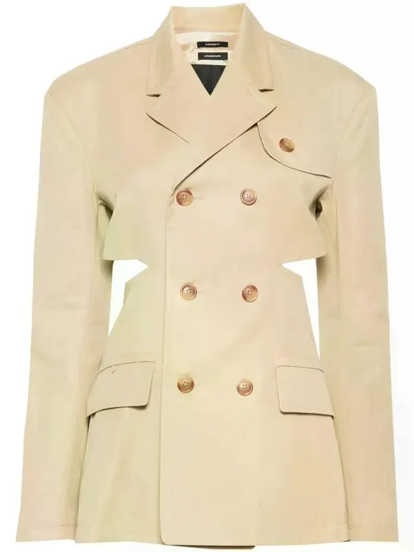 R13 Double-breasted Open-back Blazer