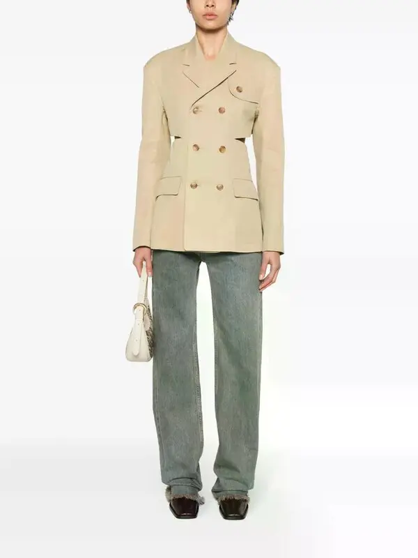 R13 Double-breasted Open-back Blazer