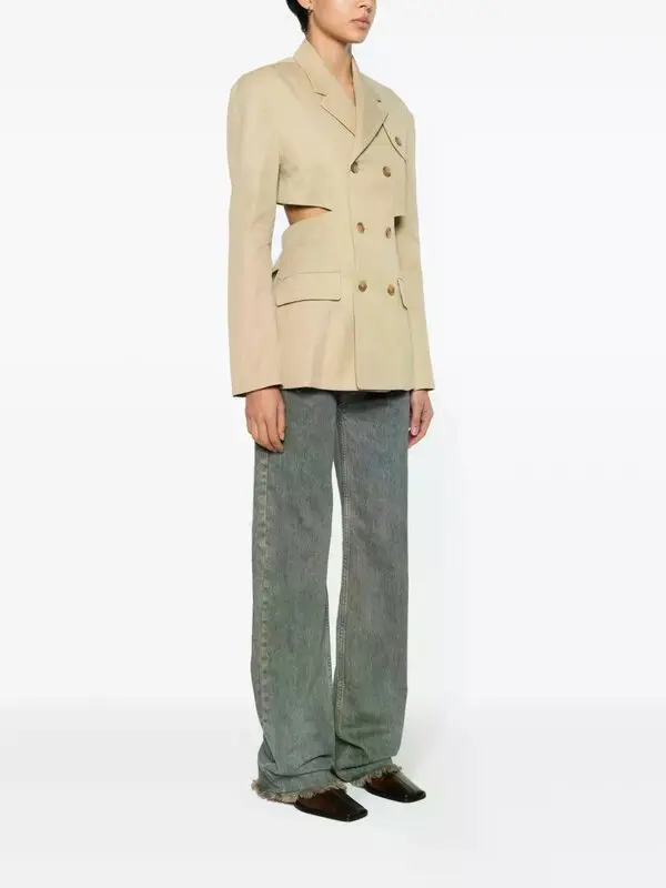 R13 Double-breasted Open-back Blazer