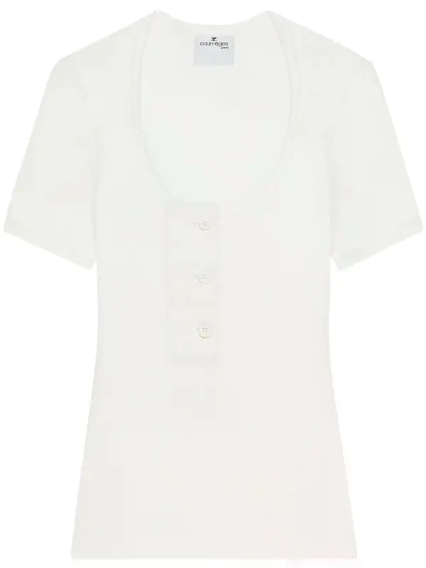COURREGES Oblique 90's T-shirt - White