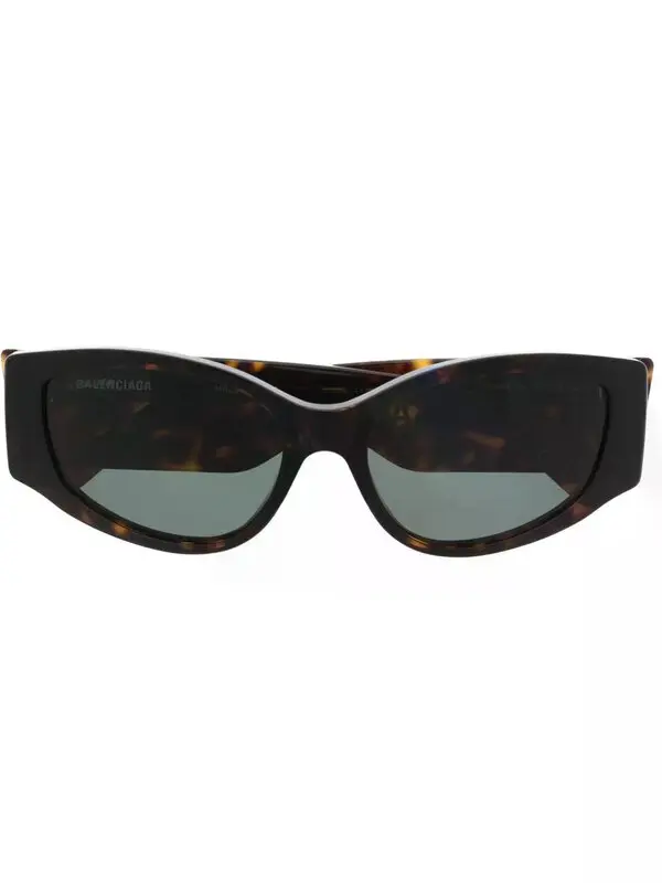 Balenciaga Logo-print Biker Sunglasses - Brown