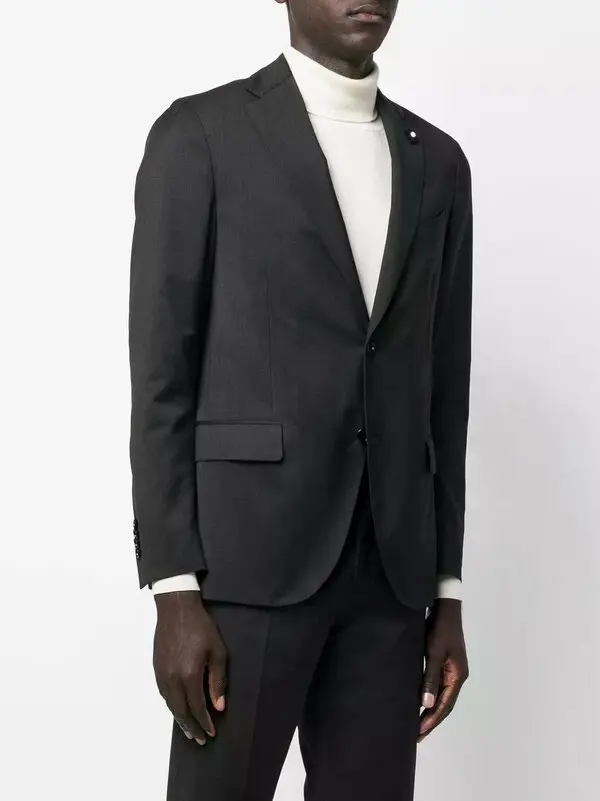 LARDINI Single-breasted Blazer - Grey