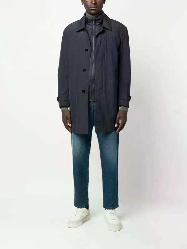 FAY Detachable-lining Coat - Blue