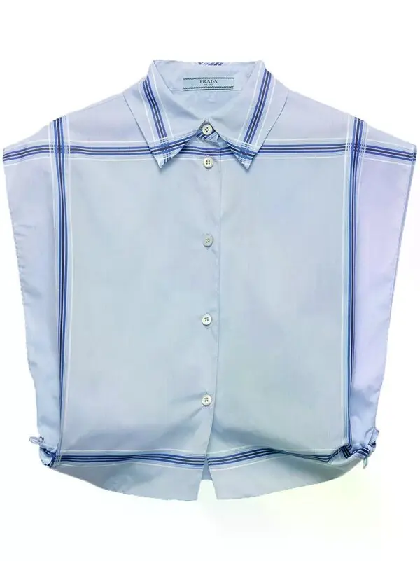 Prada Check-print Cropped Shirt