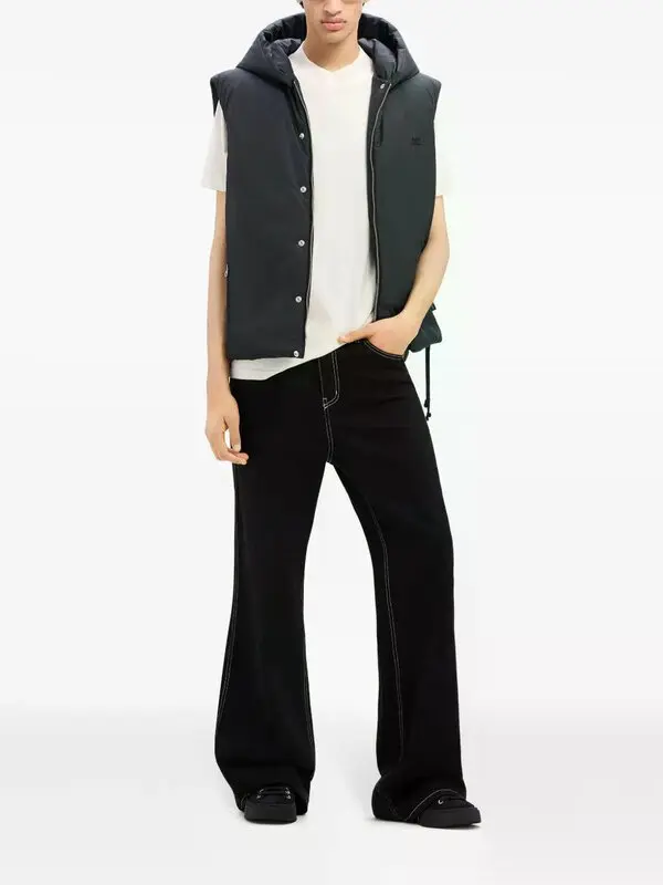 COURREGES Padded Gilet With Logo Patch - Black
