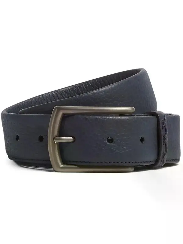 Zegna Leather Buckle-fastening Belt - Blue