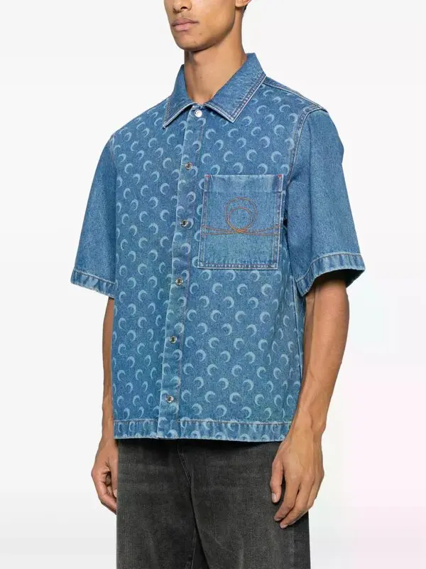 MARINE SERRE Moon Laser Denim Shirt