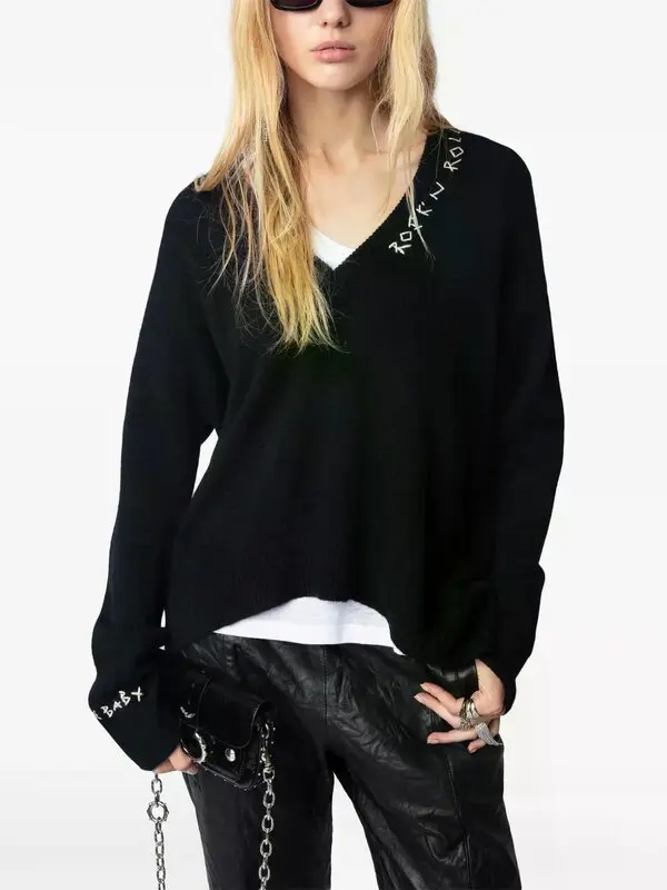 Zadig&Voltaire Embroidered V-neck Sweater