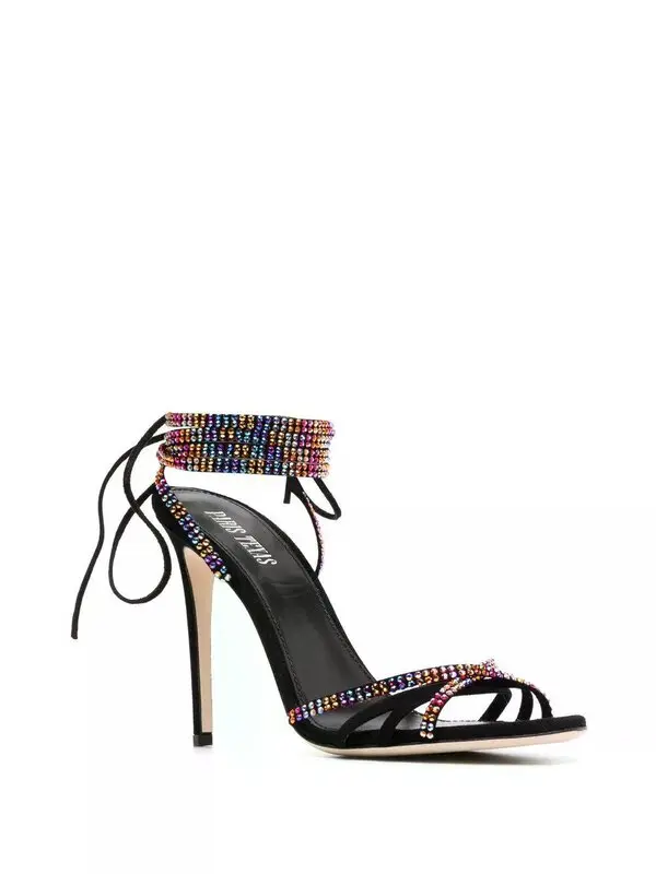 Paris Texas Holly Nicole 105mm Suede Sandals - Black