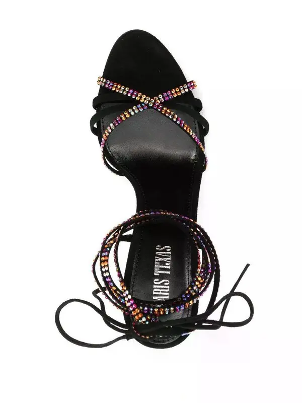 Paris Texas Holly Nicole 105mm Suede Sandals - Black