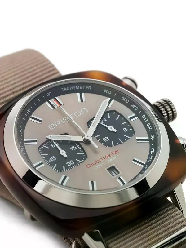 BRISTON Chronograph Watch With Stainless Steel Case And Acetate Bezel - Brown