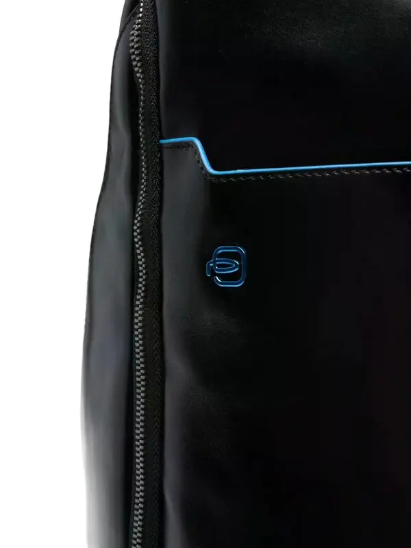 PIQUADRO Personalizable Leather Backpack - Black
