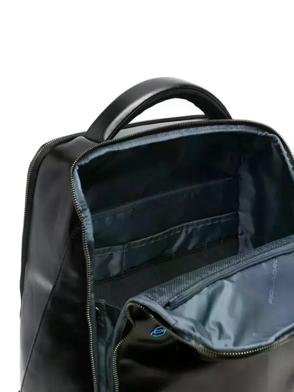 PIQUADRO Personalizable Leather Backpack - Black
